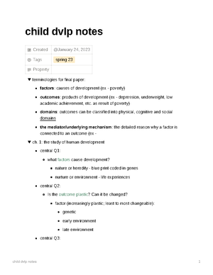 Child Development Reading Notes - Chapter 1-The Study of Human ...