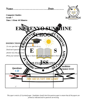 Computer KCSE PAST Papers Papers - PAST PAPERS COMPUTER STUDIES PAPER 1 ...