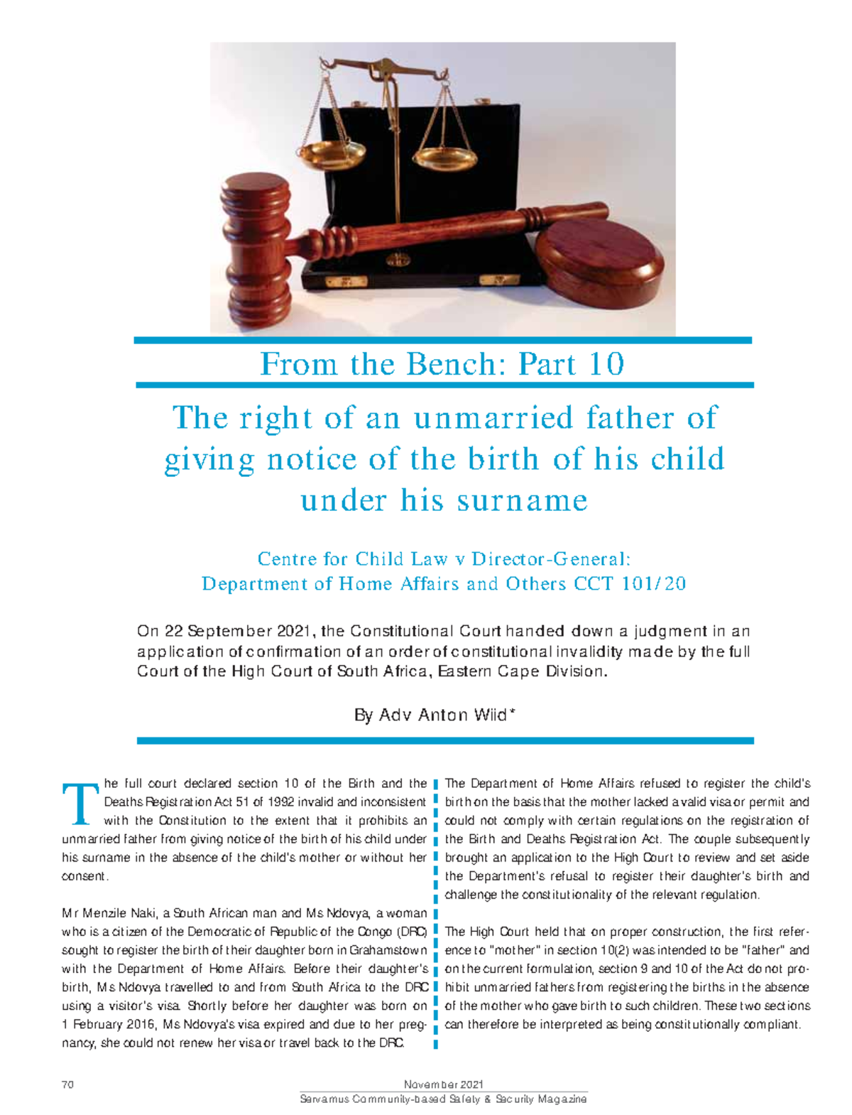 Wiid 2021 from the bench part 10 the right of an unmarried father of ...