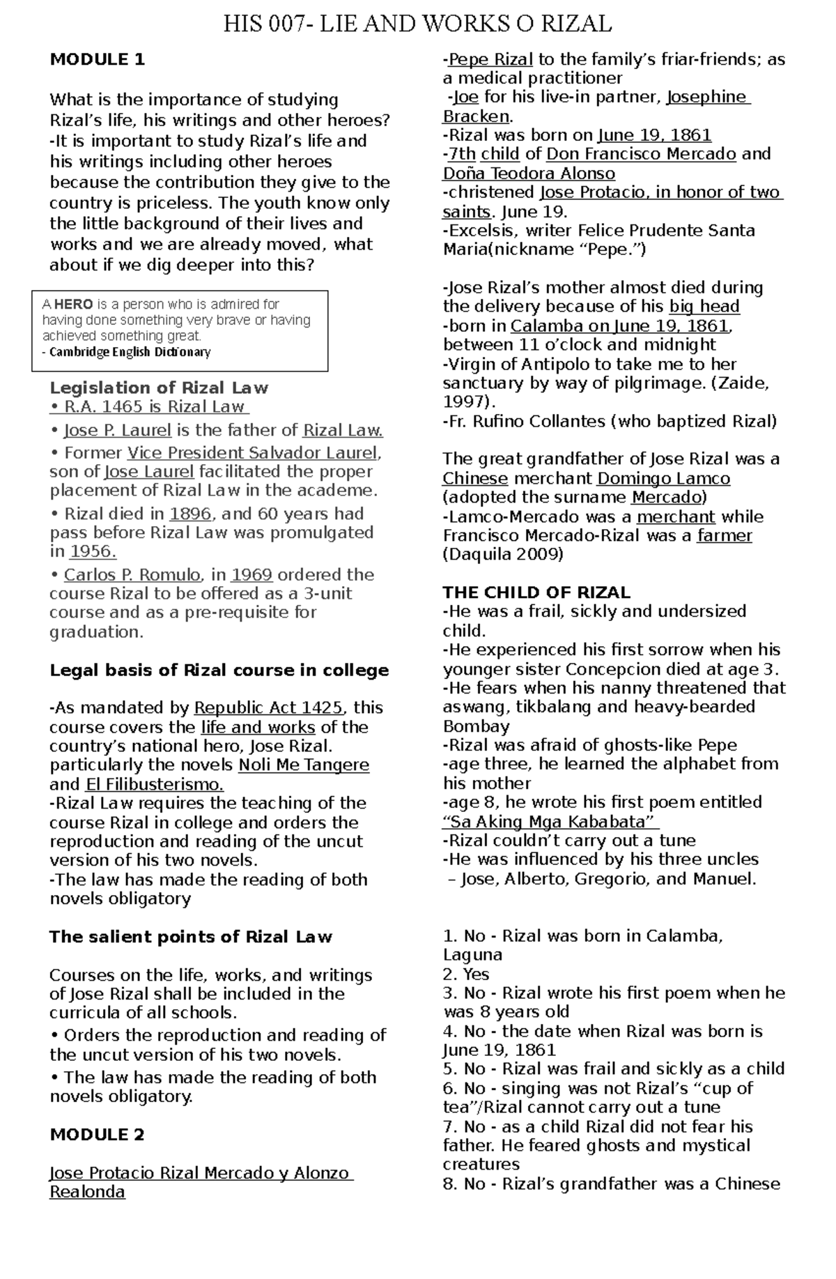 Module 1-6 Reviewer - 124324243 - MODULE 1 What is the importance of ...