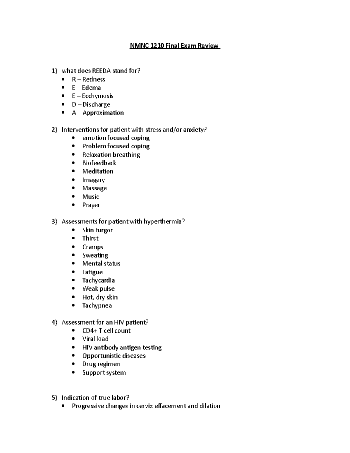 1210Final Review - NMNC 1210 Final Exam Review what does REEDA stand ...