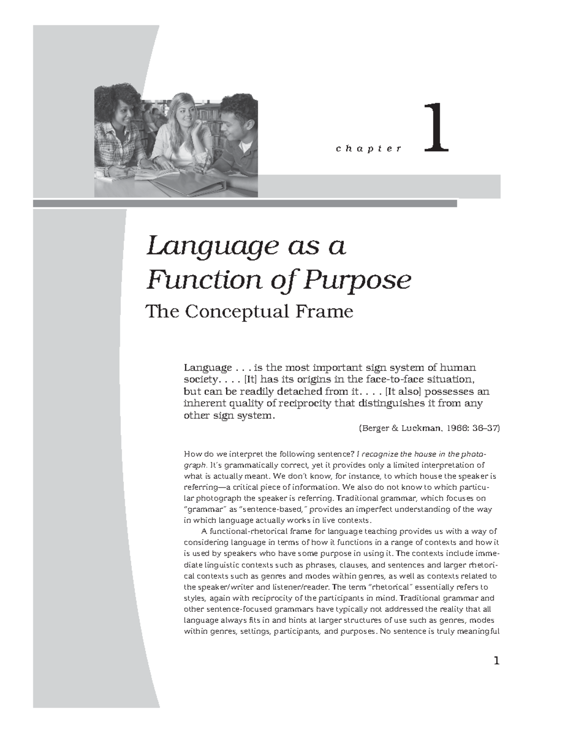 Soter 2013 Language as a Function of Purpose - 1 c h a p t e r 1 ...