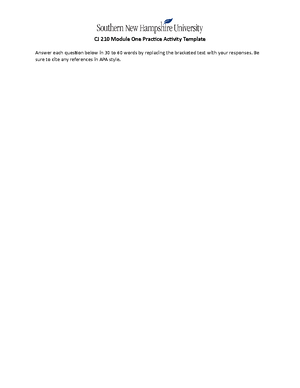 CJ 120 Module Two Practice Activity - CJ 120 - SNHU - Studocu