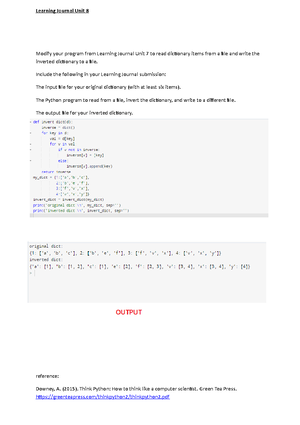 Learning Journal Unit 4 - Intelligence takes insights and finds solution from raw memory. All ...