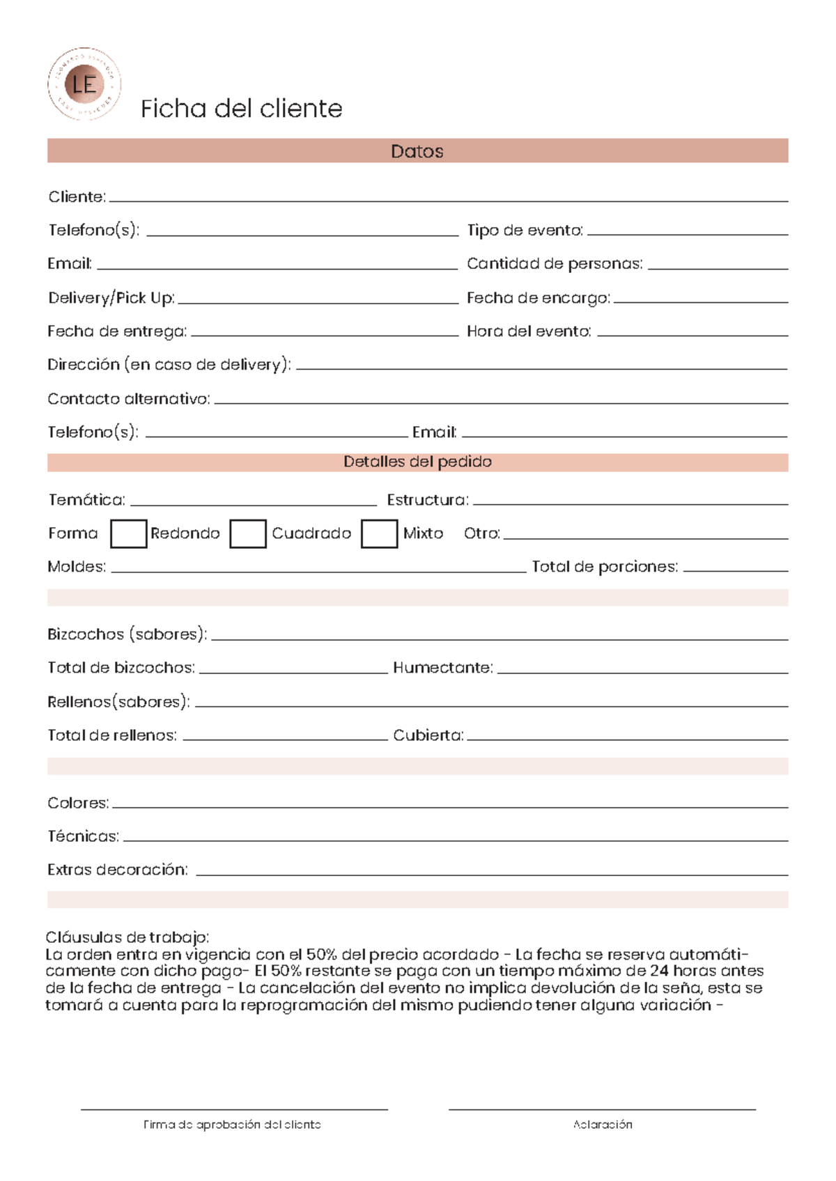 Ficha cliente - MATERIAL DE CONSULTA - Ficha del cliente Temática: Estructura: Moldes: Forma ...