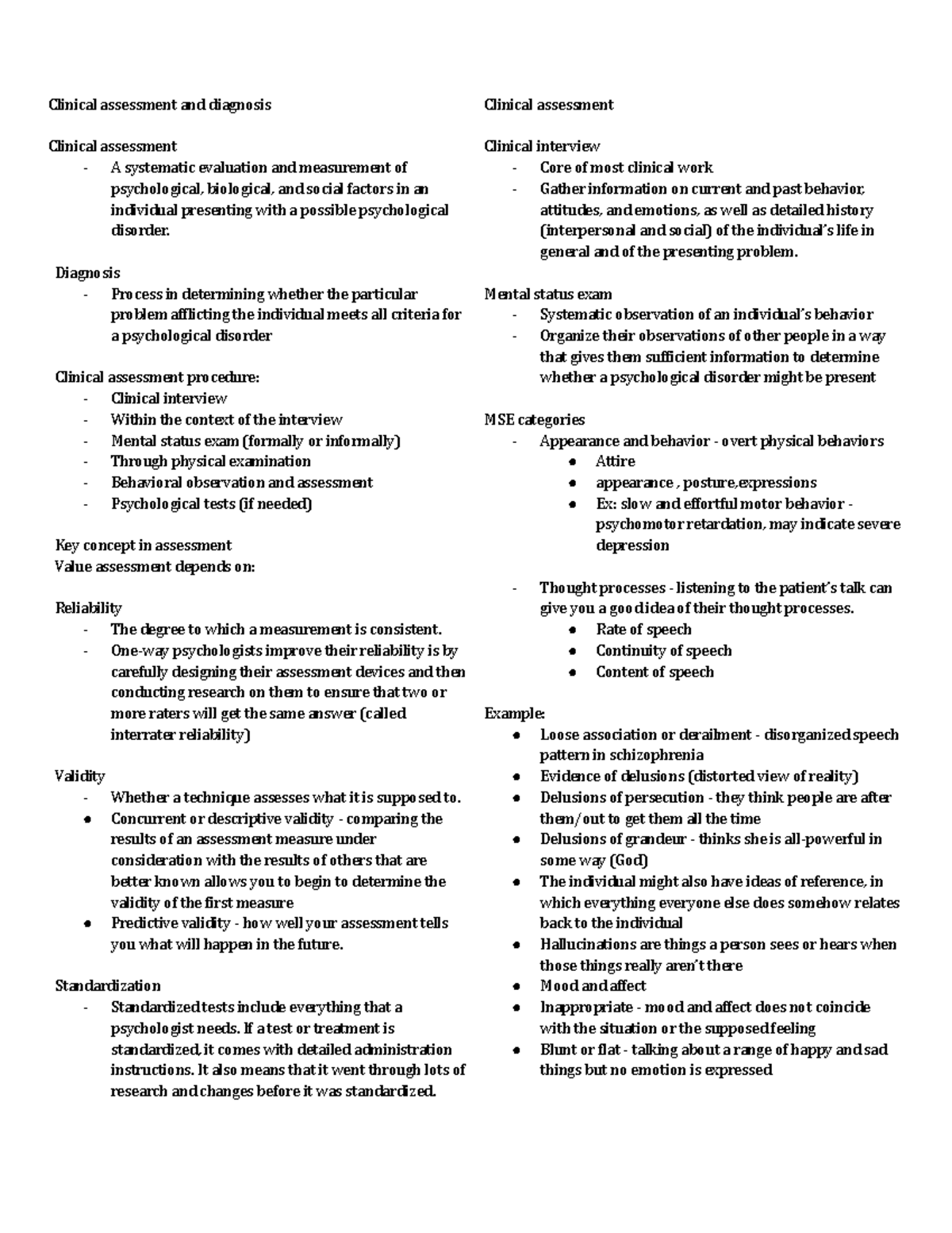 Chapter 2 -Clinical assessment and diagnosis - Clinical assessment and ...
