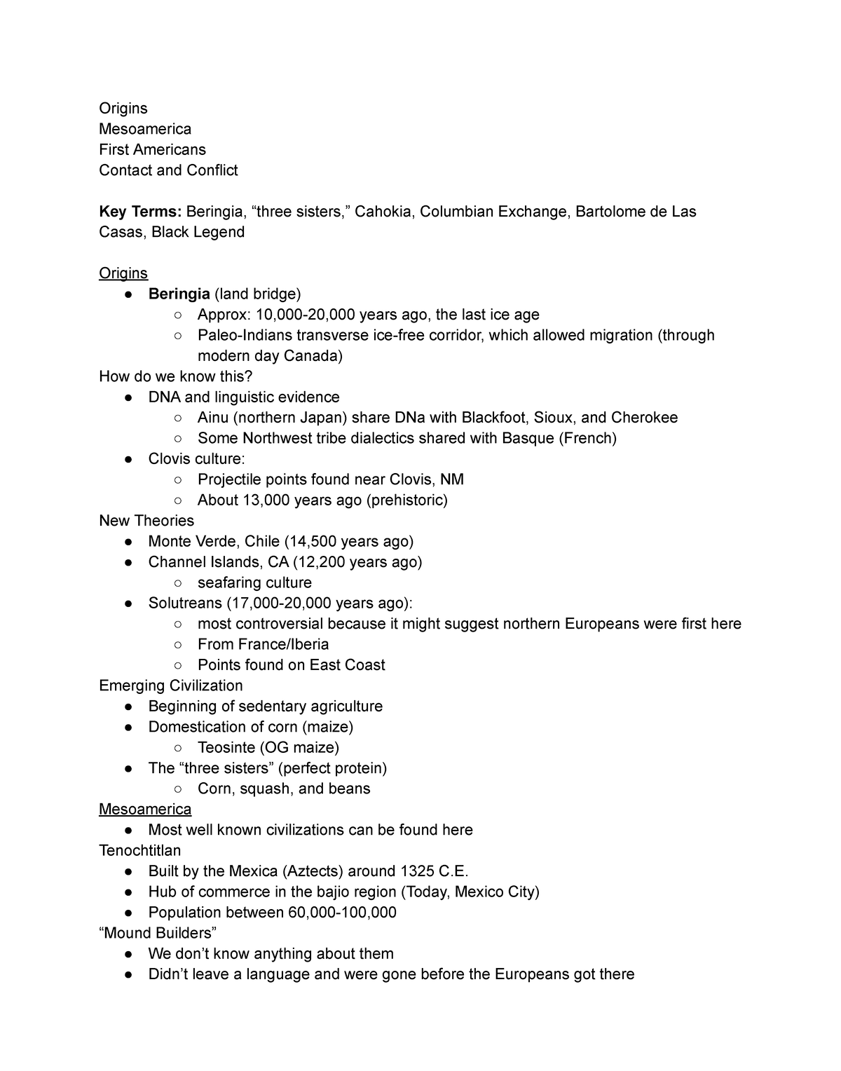 HIST 130 The Americas Before Columbus - Google Docs - Origins ...