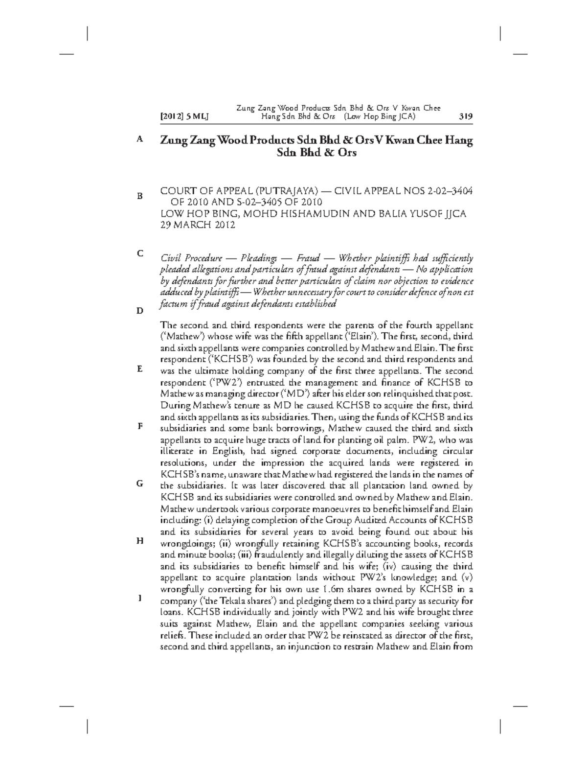 Zung Zang Wood Products Sdn Bhd & Ors V Kwan Chee Hang Sdn Bhd & Ors ...