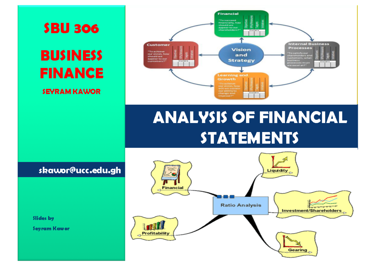 Financial statement analysis lecture notes - ANALYSIS OF FINANCIAL ...