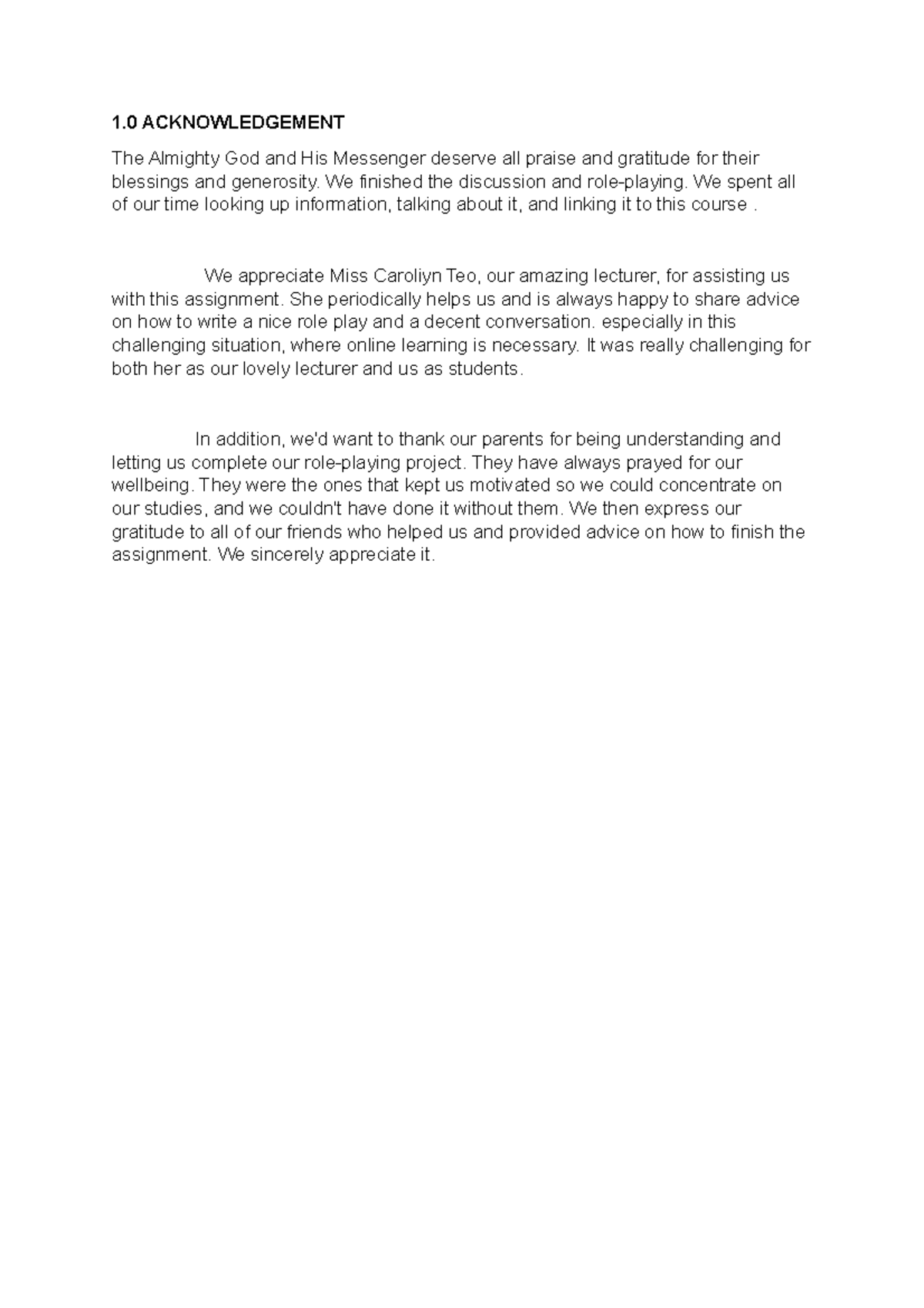 TMC Draft - PRACTICE - 1 ACKNOWLEDGEMENT The Almighty God and His ...