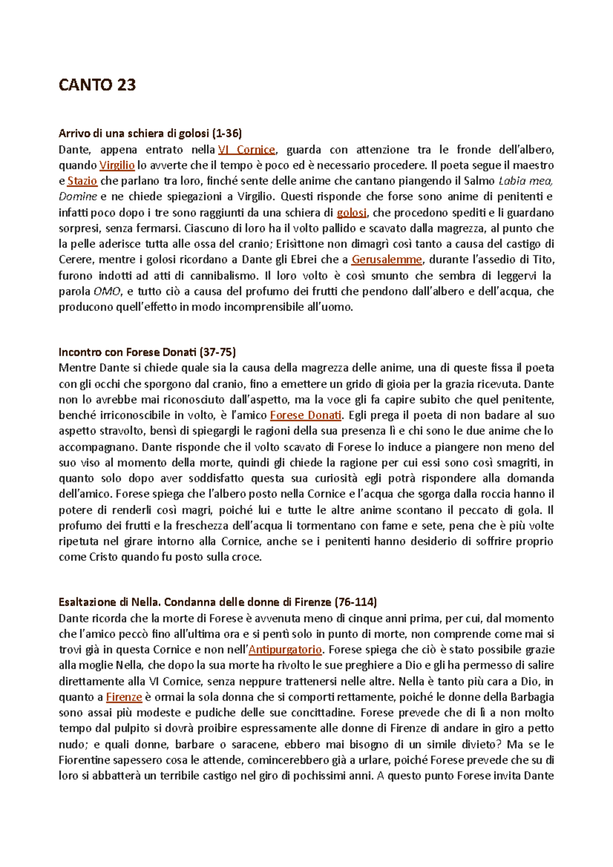 Canto 23 - vvv - CANTO 23 Arrivo di una schiera di golosi (1-36) Dante ...