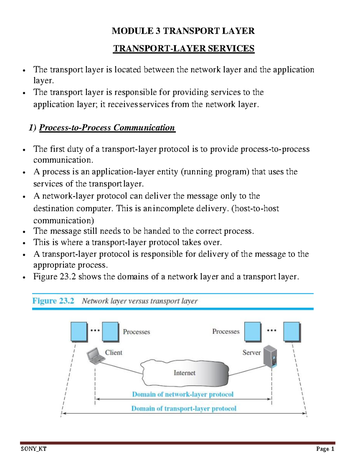 CN Mod3 Semester 5 - computer networks - MODULE 3 TRANSPORT LAYER ...