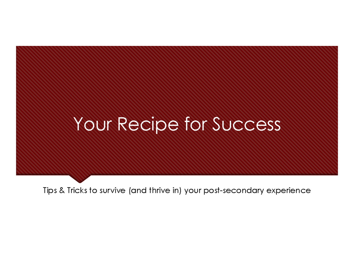 202002 Reboot Course Planning - Your Recipe for Success Tips & Tricks ...