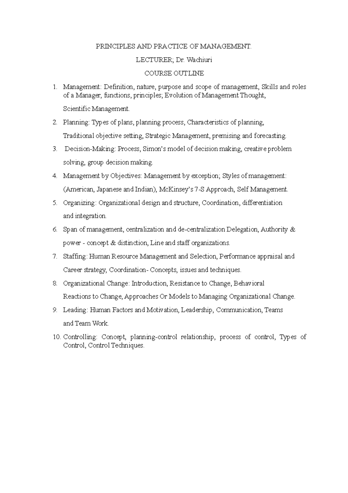 Principles AND Practice OF Management - PRINCIPLES AND PRACTICE OF ...