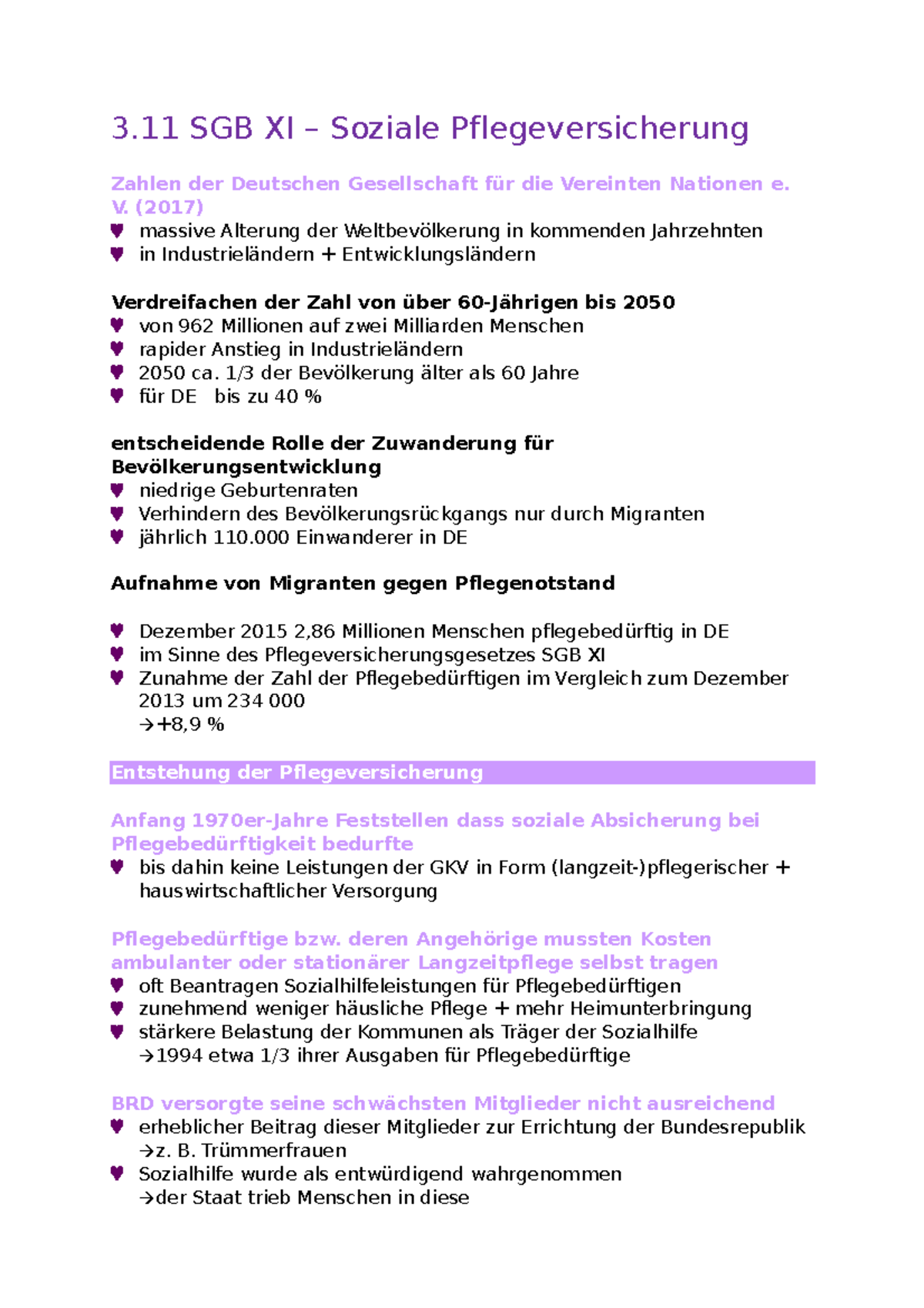 11 SGB XI - Pflegeversicherung - 3 SGB XI – Soziale Pflegeversicherung Zahlen der Deutschen ...