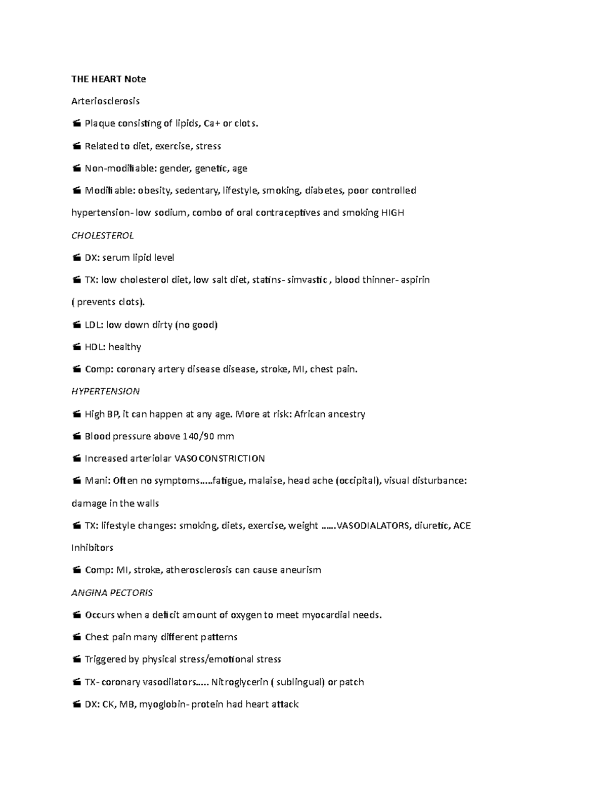 THE Heart Note - THE HEART Note Arteriosclerosis Plaque consisting of ...