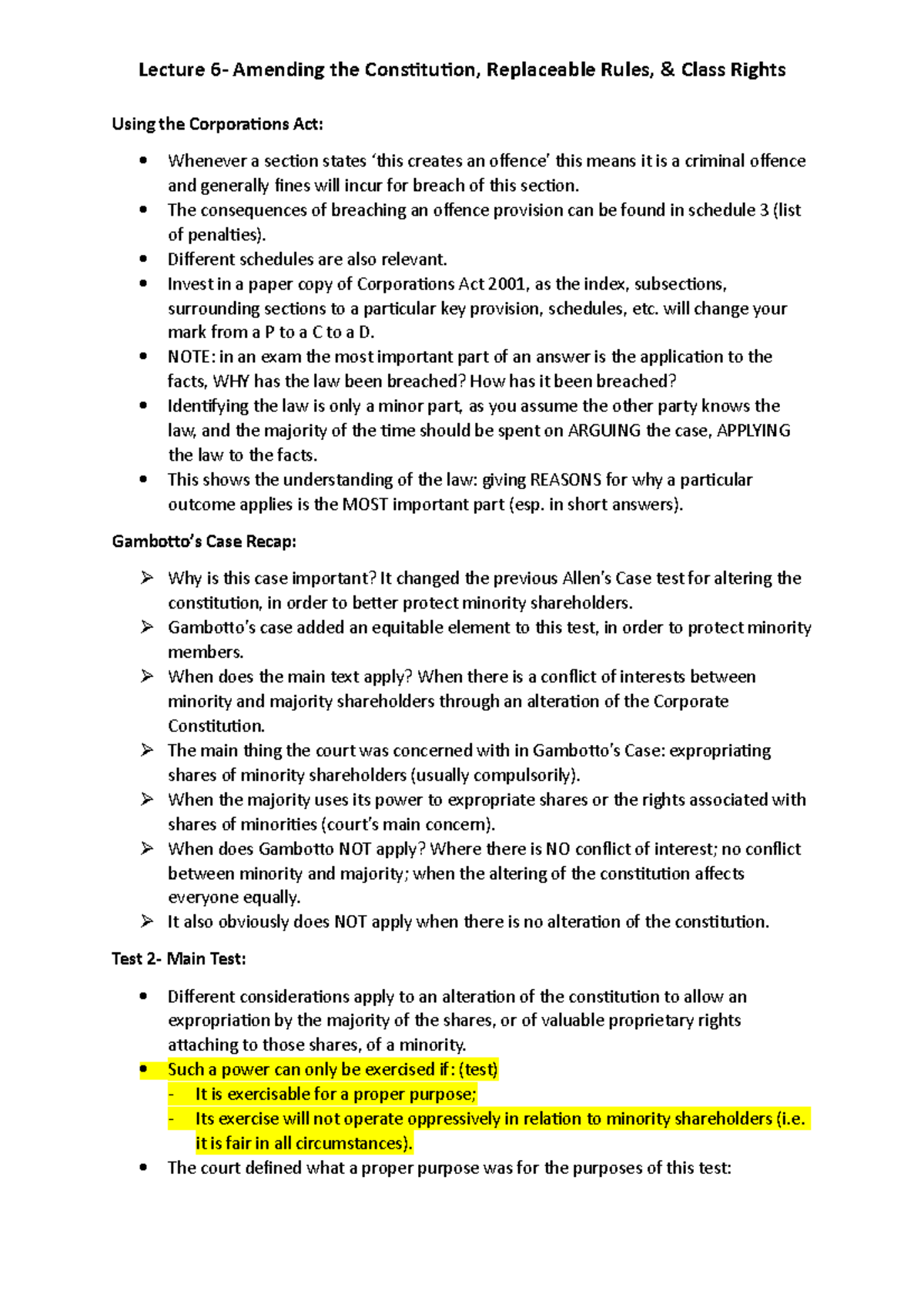 Lecture 6- Amending Class Rights Members Rights - Using the ...