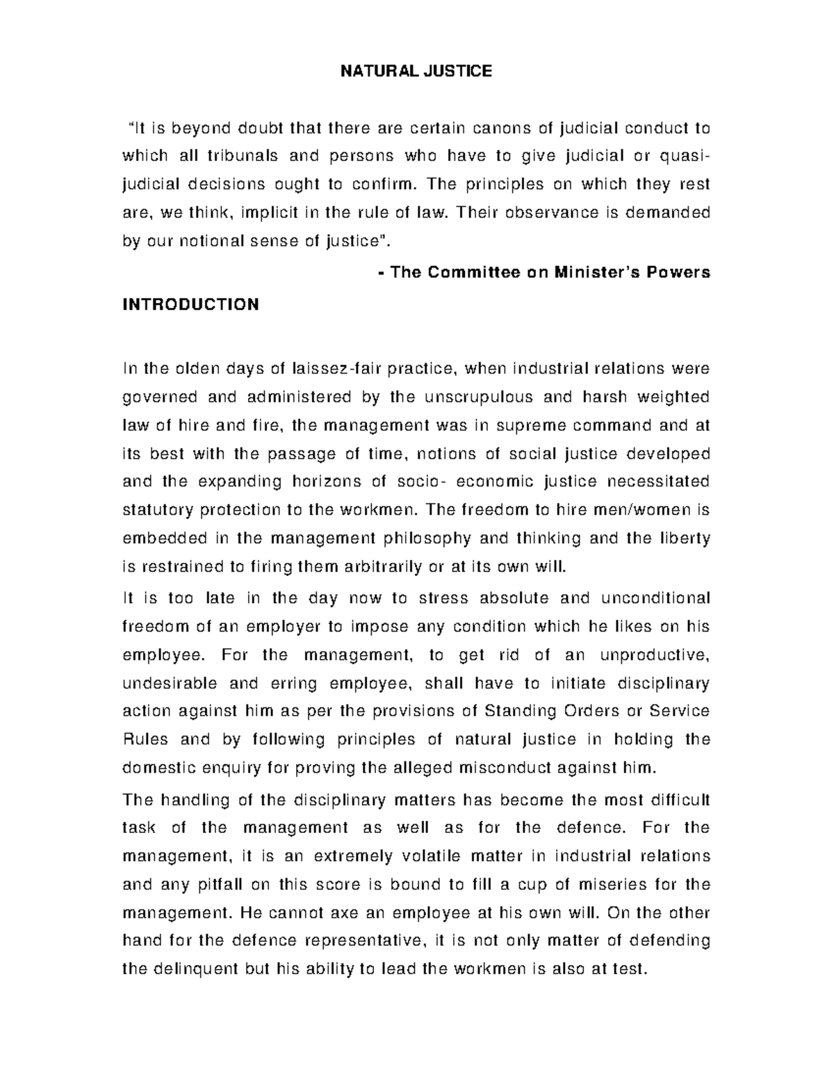 Microsoft Word - Natural Justice - NATURAL JUSTICE “It is beyond doubt ...