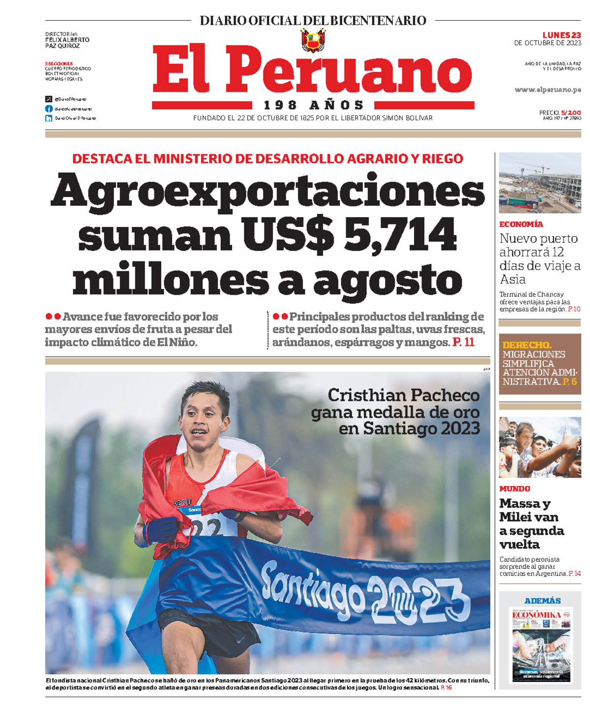 EL Peruano 231023 LIMA - Apuntes - El Peruano DIARIO OFICIAL DEL ...