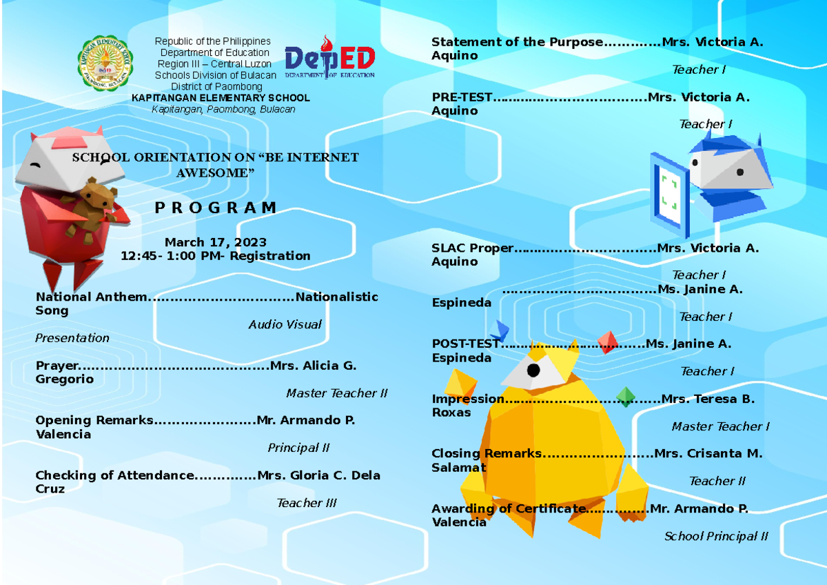 BIA- Program - to help anyone - Republic of the Philippines Department ...