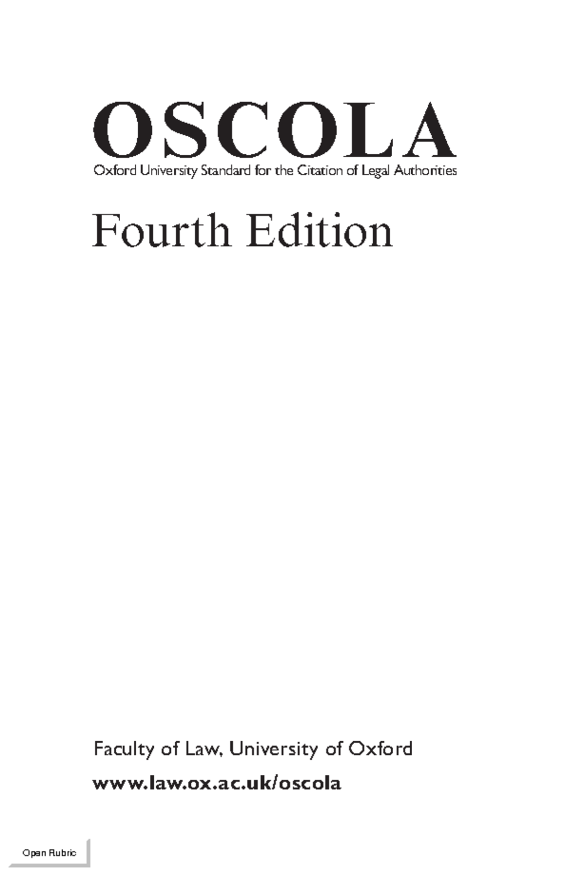 OSCOLA 4th Edition HART 2012 (UNISA SCHOOL OF LAW NEW REFERENCING STYLE ...