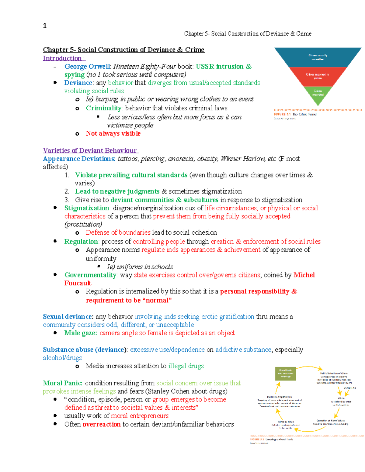 Chapter 5- Social Construction of Deviance & Crime - Violate prevailing ...