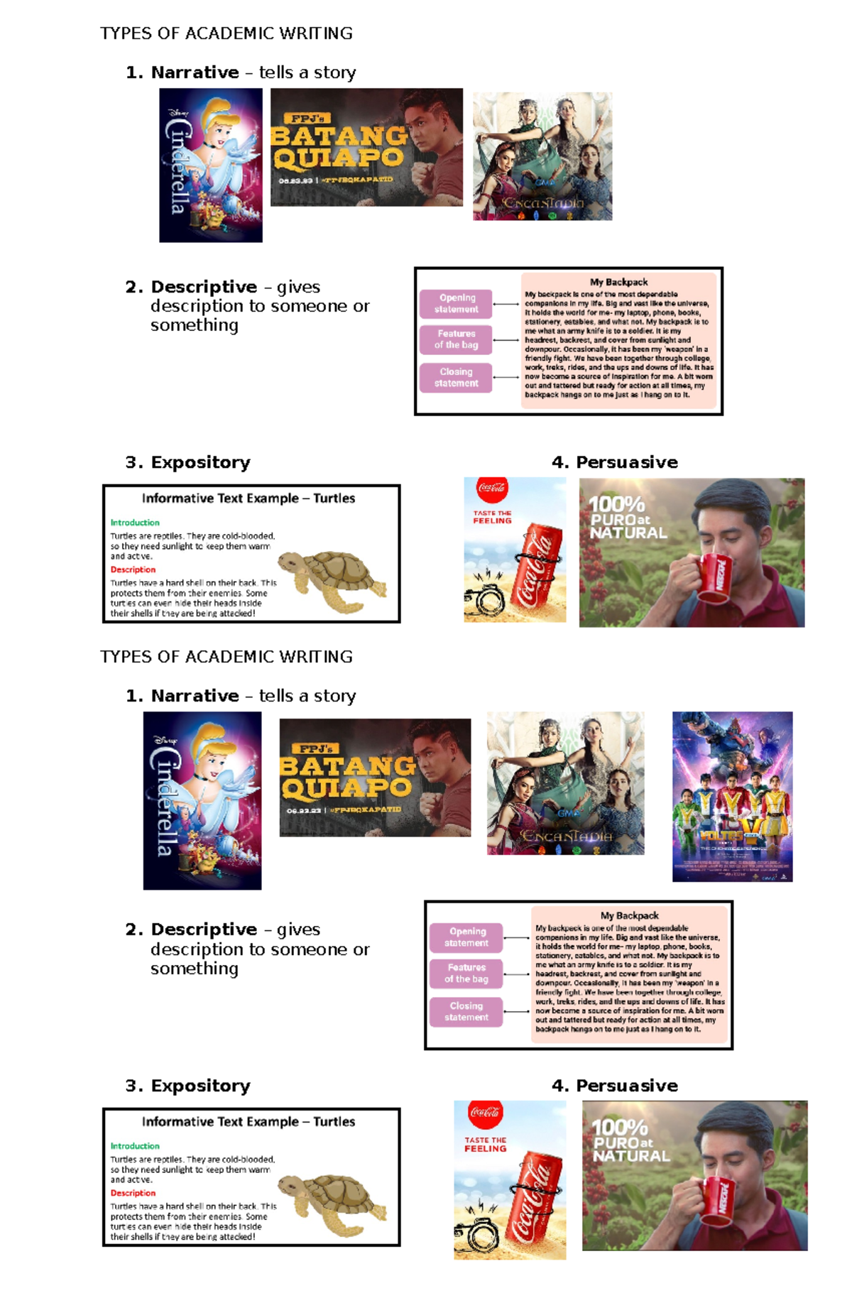 Types OF Academic Writing-pics - BS Secondary Education - TYPES OF ...