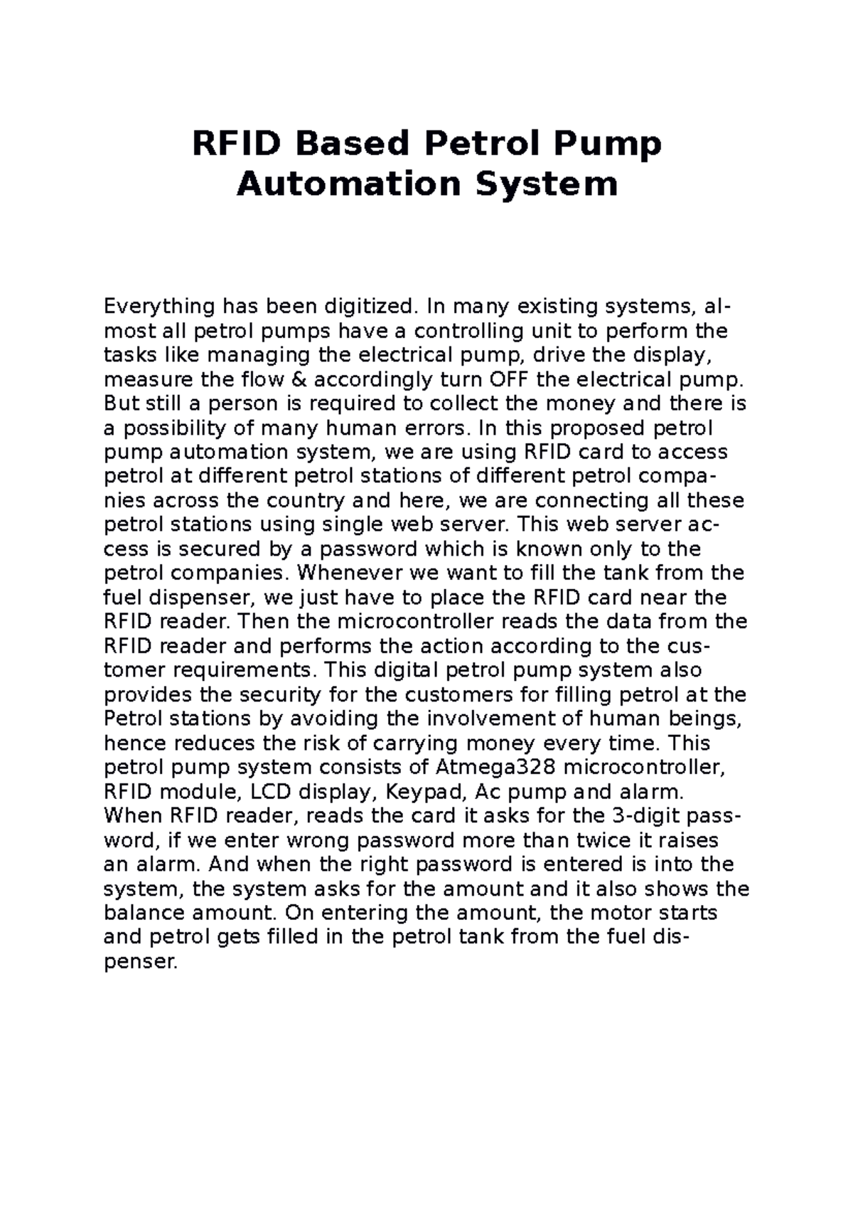 N436 - in fydp it is helpful. - RFID Based Petrol Pump Automation ...
