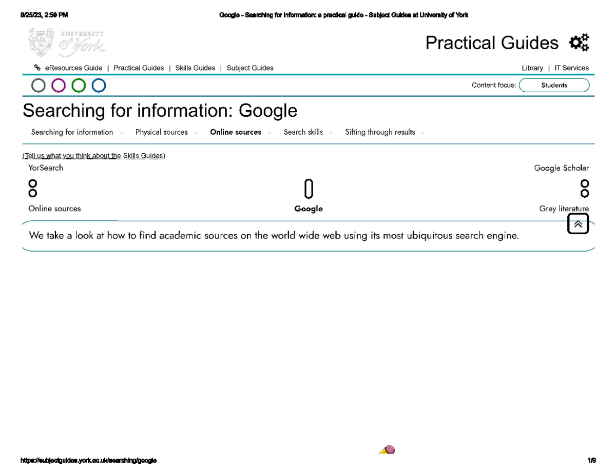Using Google for academic writing - Economics - Studocu