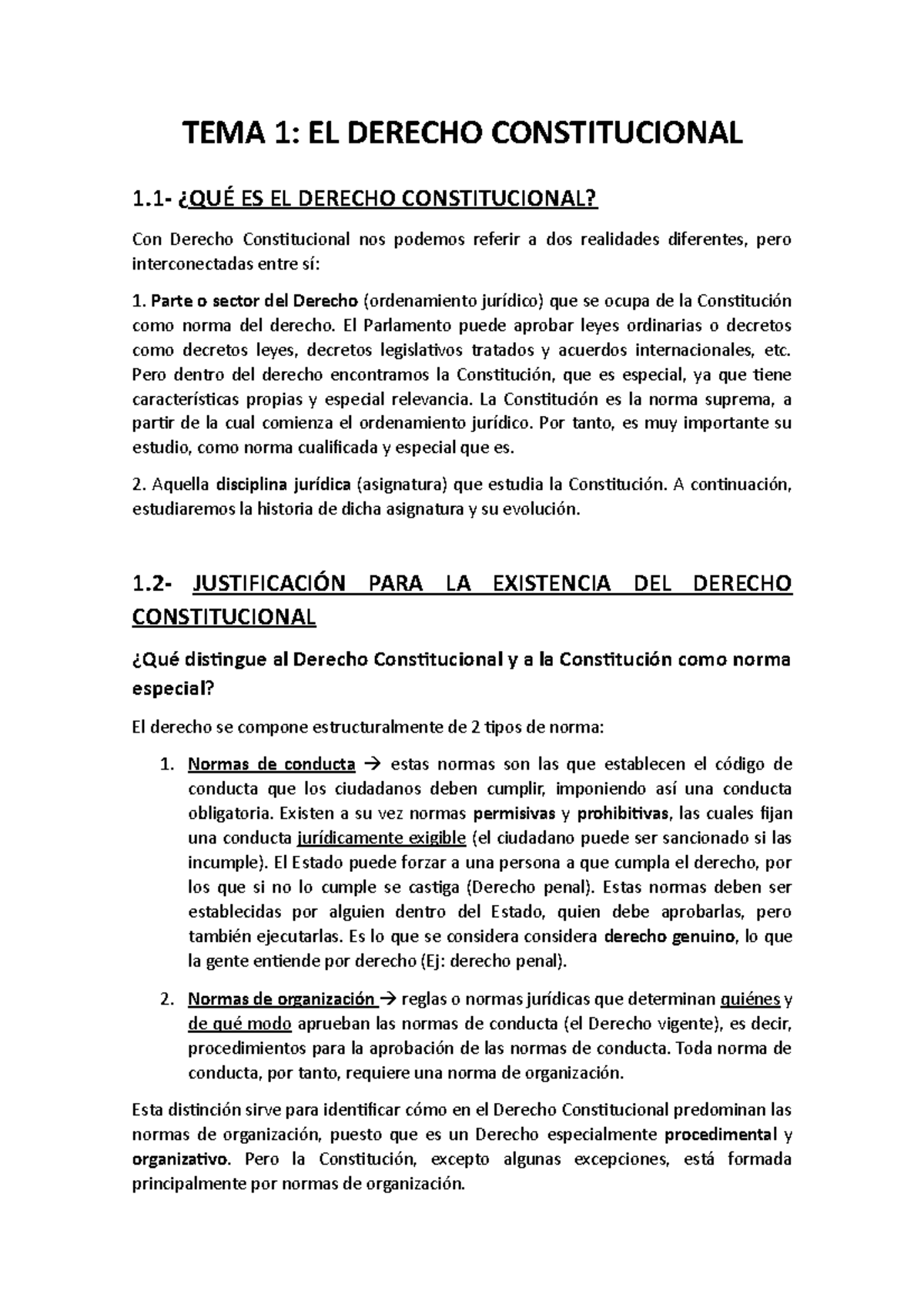 Tema 1 Constitucional - TEMA 1: EL DERECHO CONSTITUCIONAL 1- ¿QUÉ ES EL ...