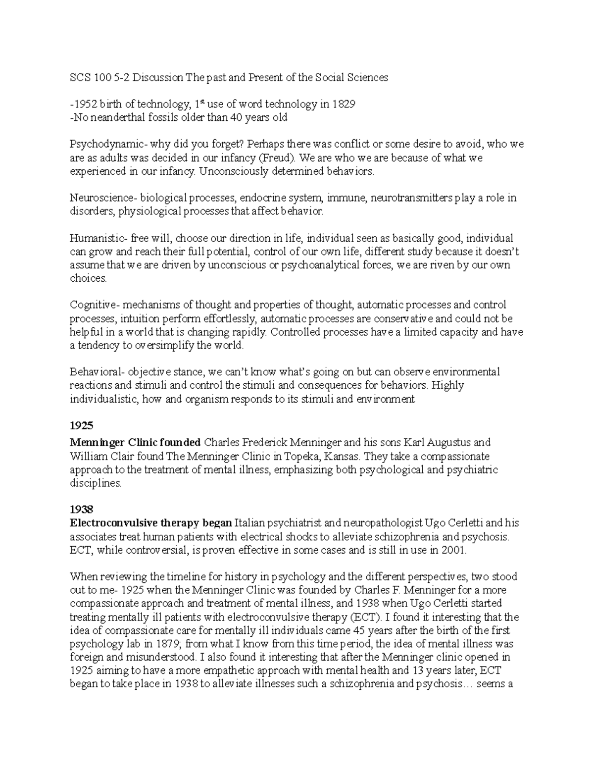 5-2 SCS discussion - SCS 100 5-2 Discussion The past and Present of the ...