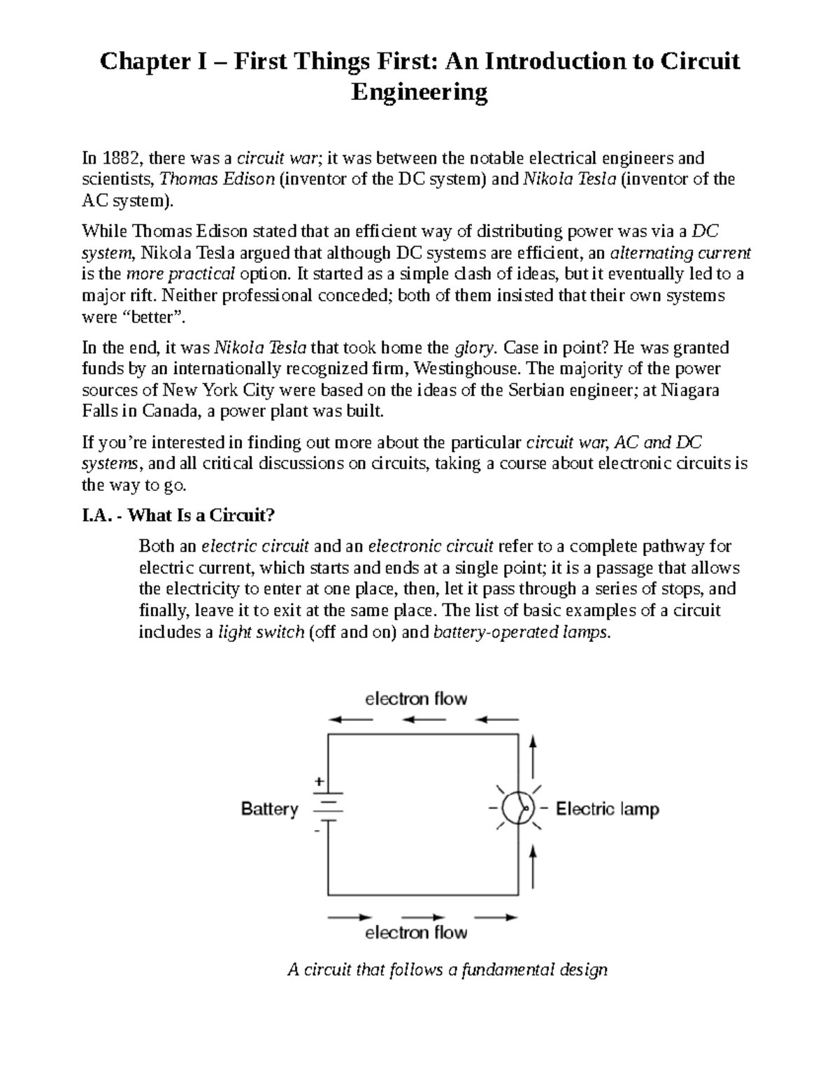 Chapter I – First Things First An Introduction to Circuit Engineering ...