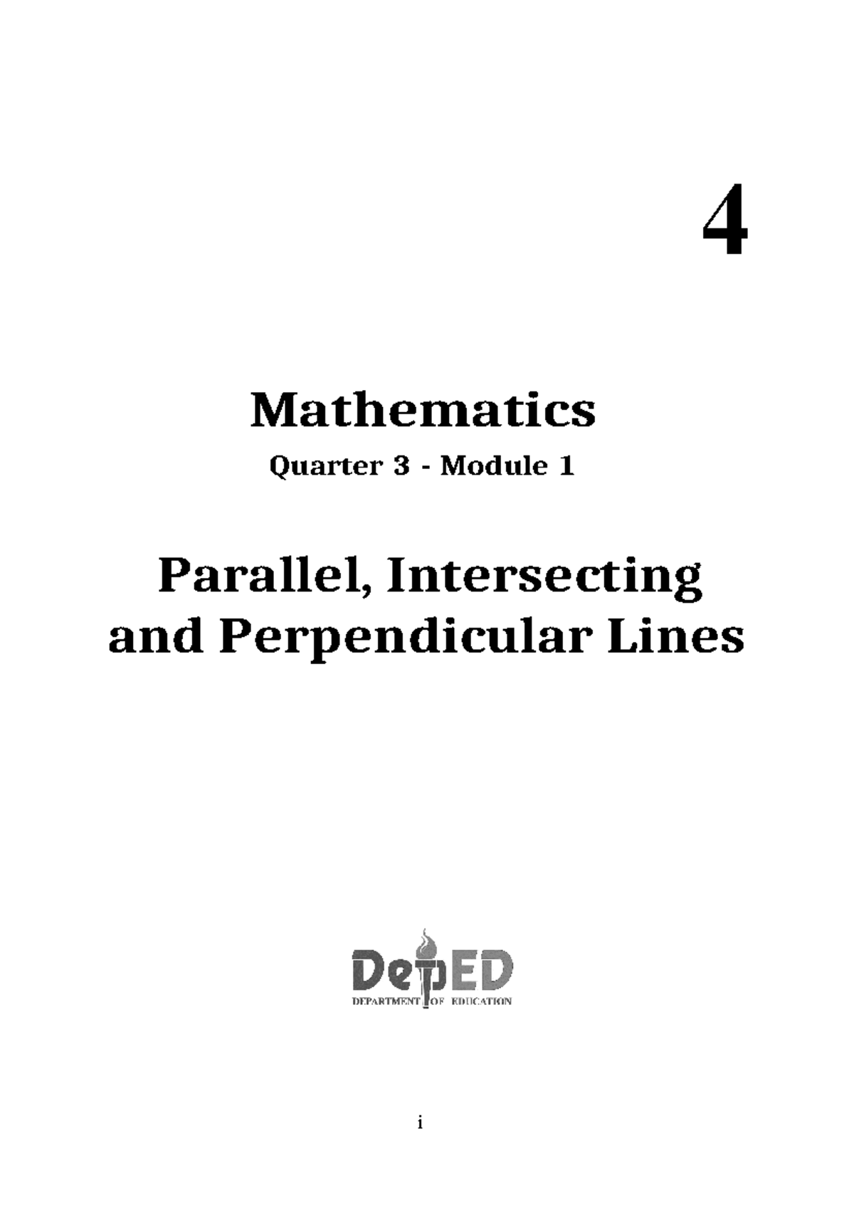 564011682 MATH 4 Q3 WEEK 1 Module 1 Parallel Intersecting Perpendicular Lines FOR Reproduction ...
