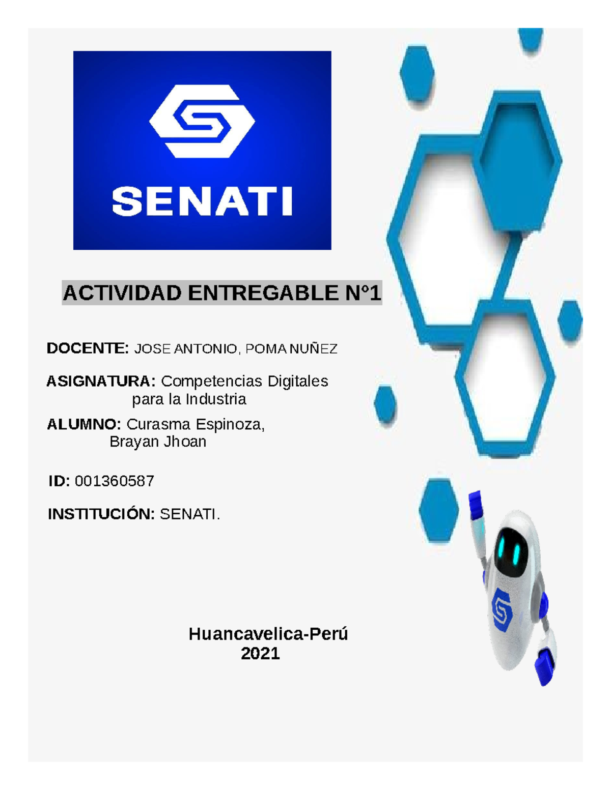 Competencias digitales para la industria (Actividad entregable N°01) - ACTIVIDAD ENTREGABLE N ...