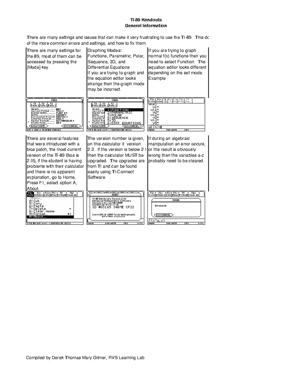 TI89 Common Problems - Practice materials for general math - TI-89 ...