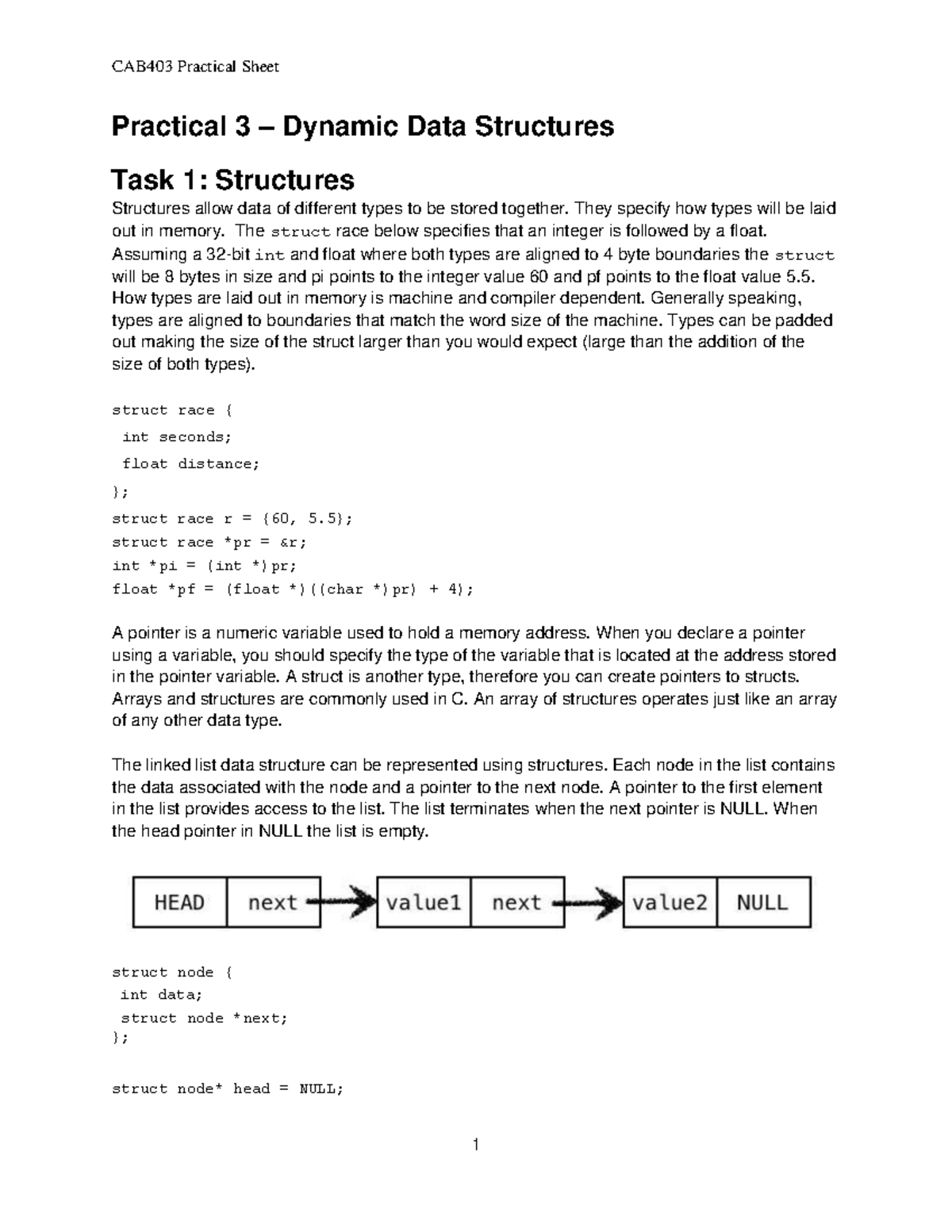 CAB403 Tutorial work. Basic exercises - Practical 3 – Dynamic Data ...