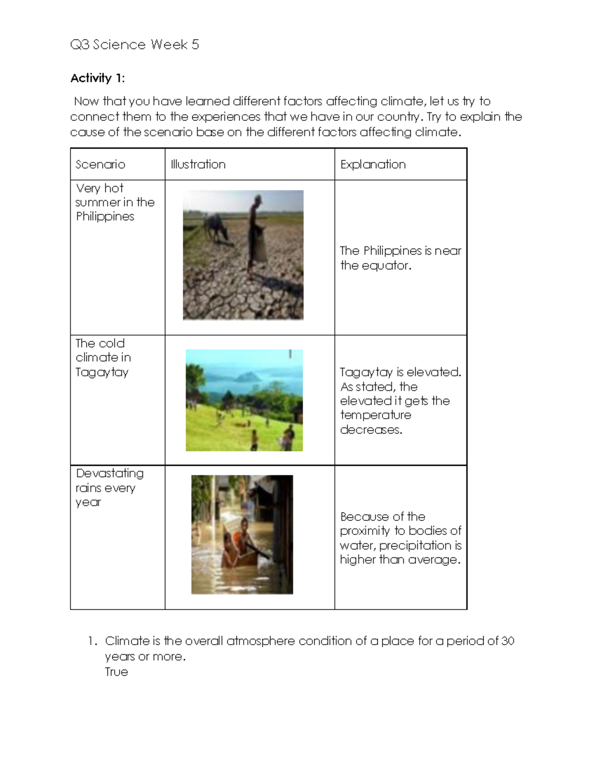 [Science] Q3 Week 5 - dsfsdffdfdf - Activity 1: Now that you have ...