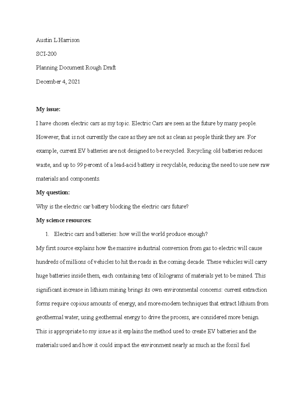 Planning Document Rough Draft - Austin L Harrison SCI- Planning ...