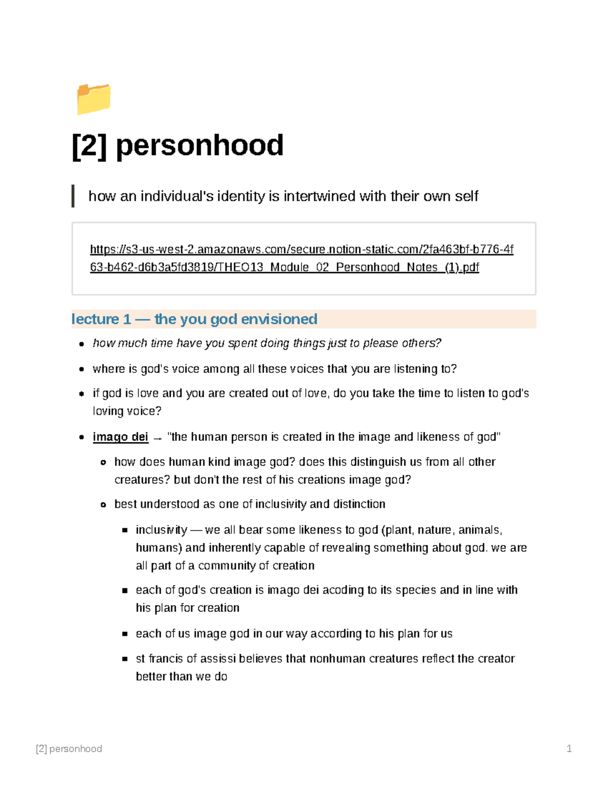 2 personhood - 📁 [2] personhood how an individual's identity is ...