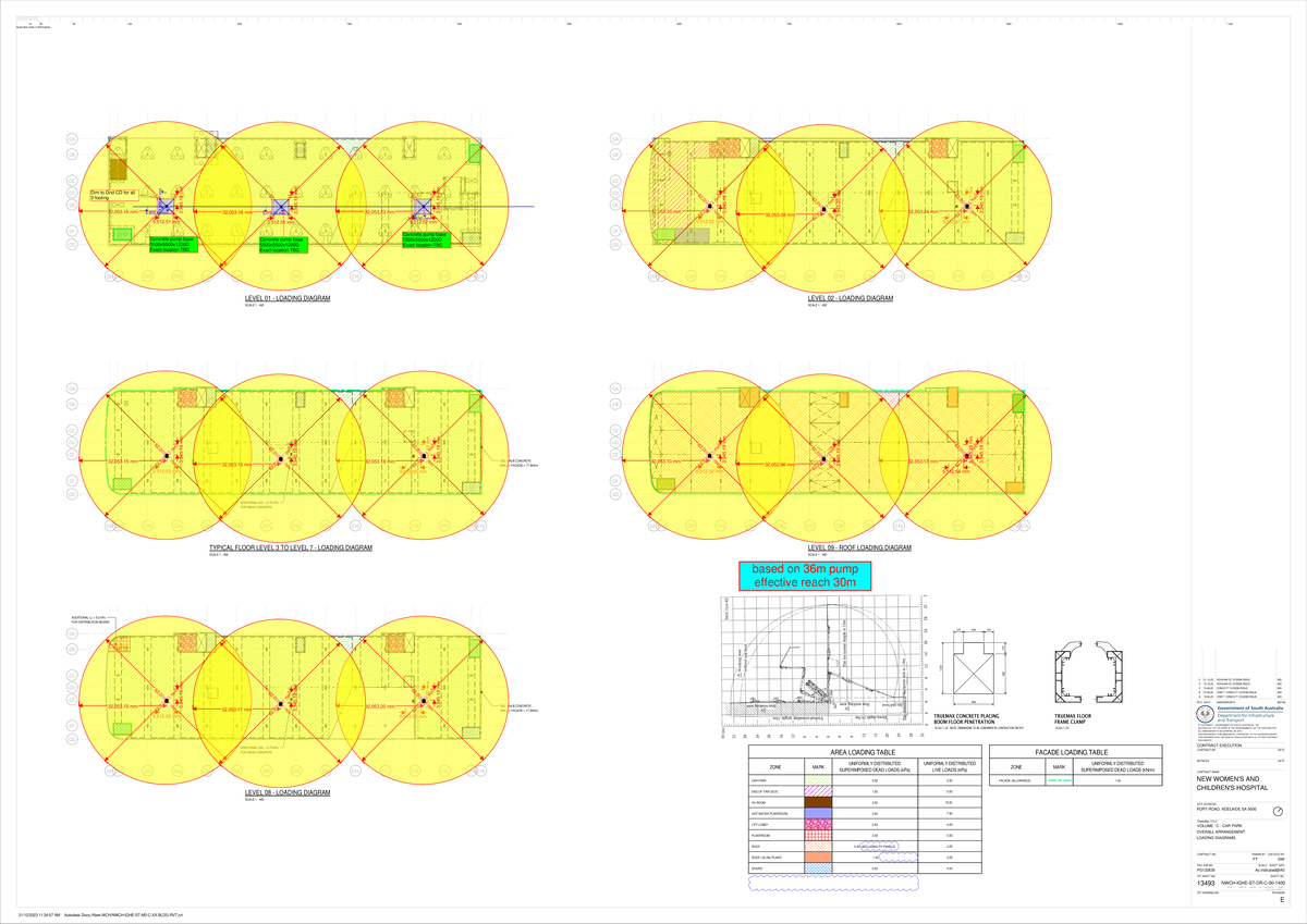 Carpark concrete satalite pumping plan - C01 C02 C03 C04 C05 C06 C07 ...