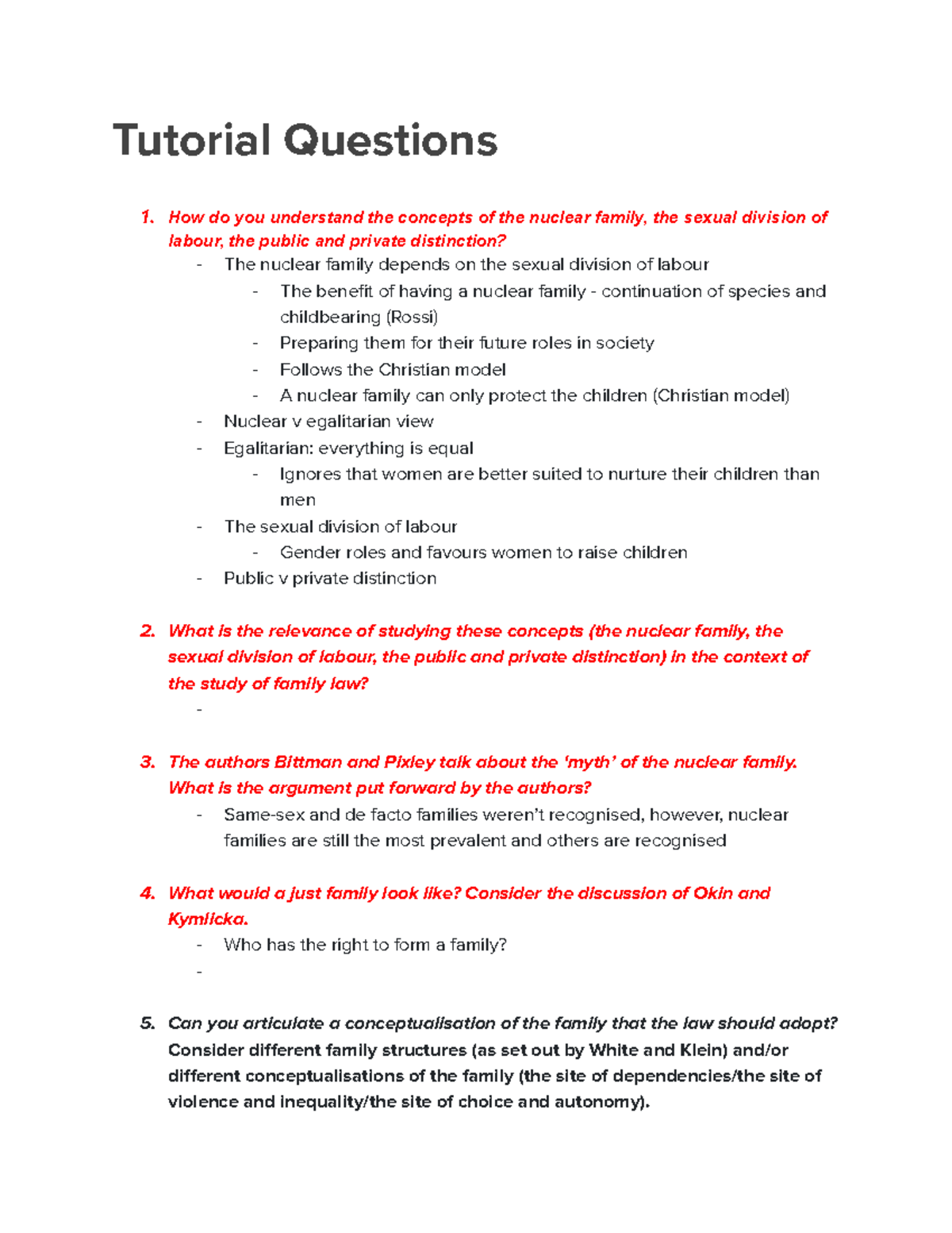 Summary work 5.5 - Tutorial Questions How do you understand the ...