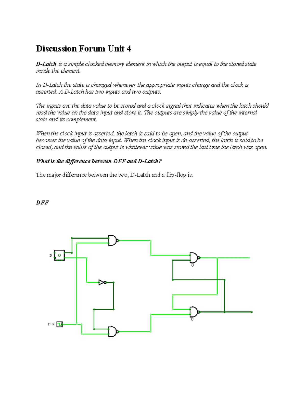 Discussion Forum Unit 4 - CS 1104 - UoPeople - Studocu