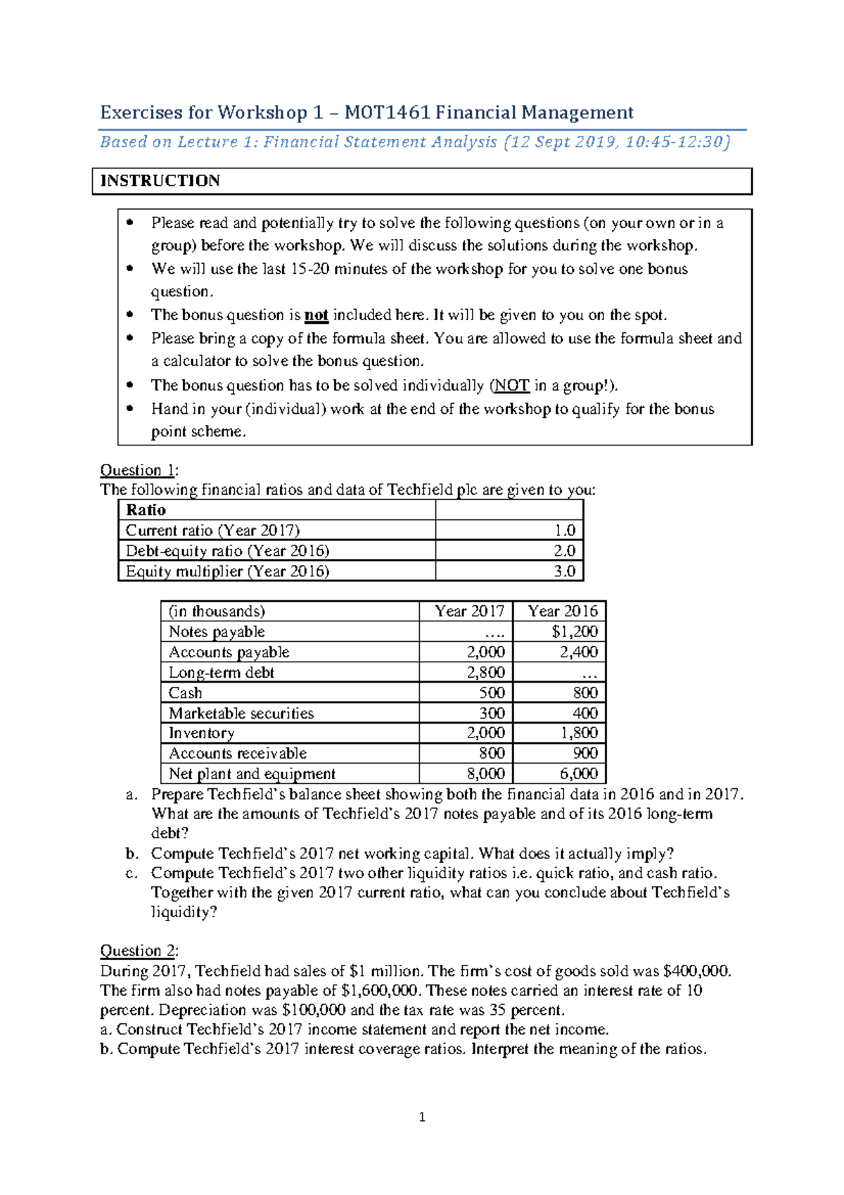 Exercises For Workshop 1 12sept2019 Warning Tt Undefined Function 32 1 Exercises For