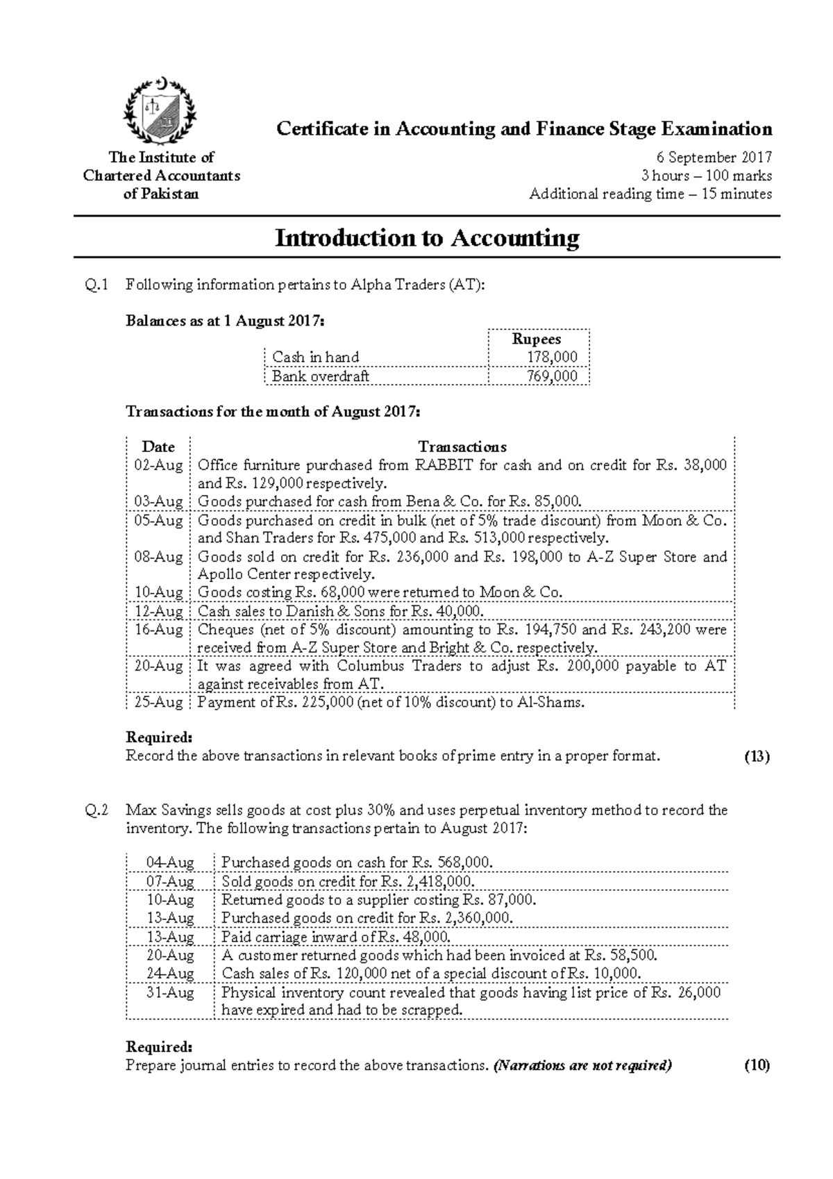 CAF 1 IA Autumn 2017 - adjusting the relevant asset or liability ...