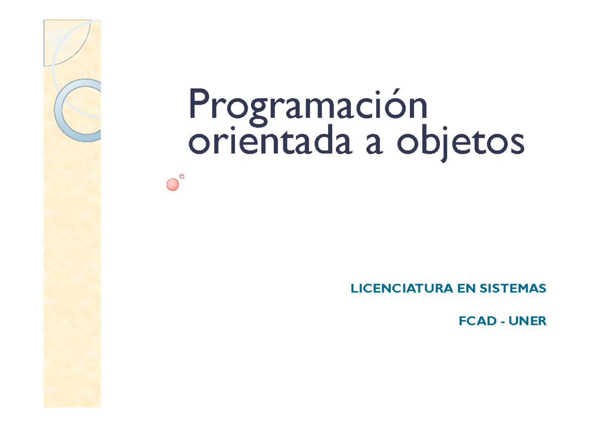 Programación Orientada A Objetos Clase 5 Programaciónprogramaciónorientada A Objetosorientada