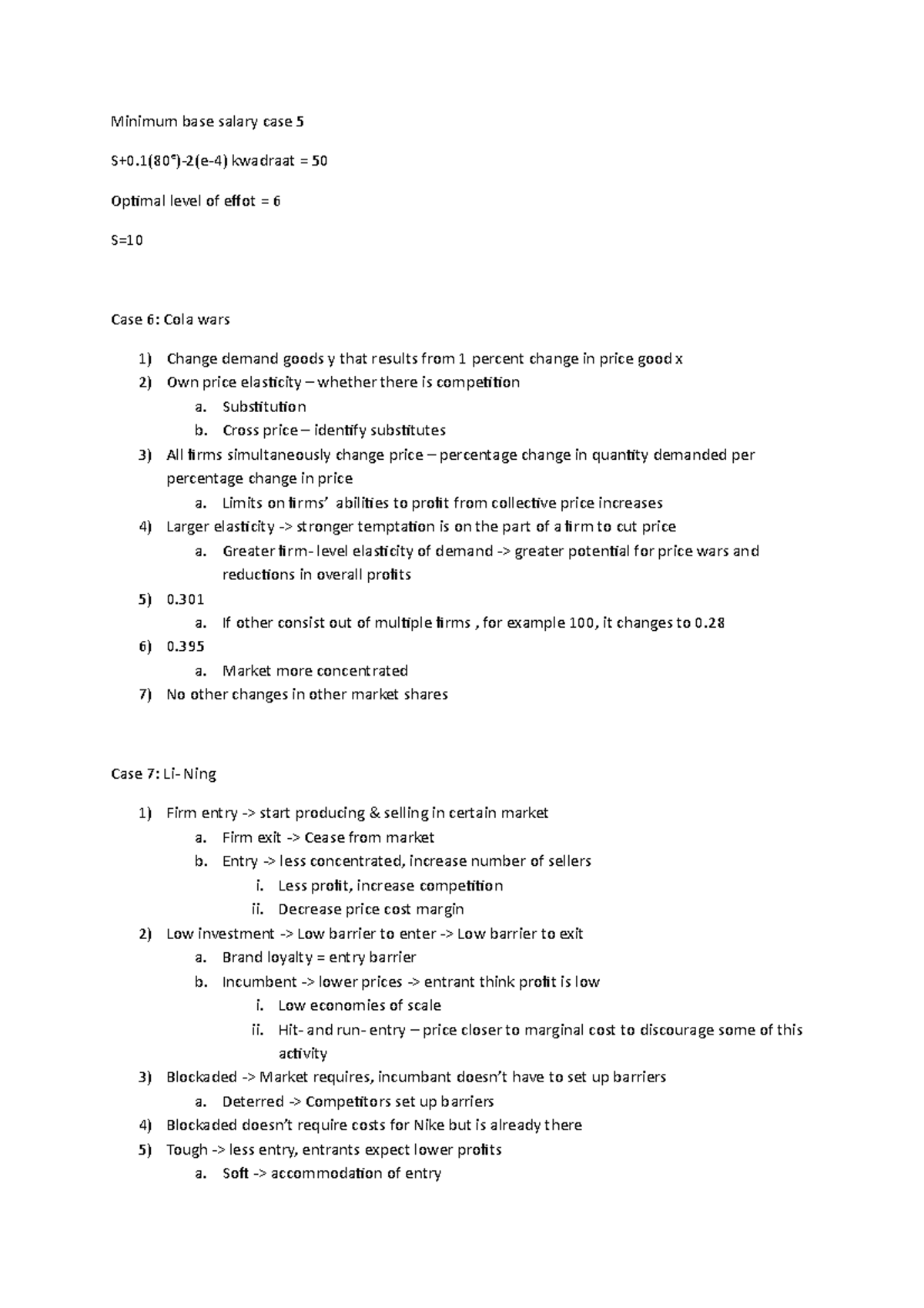 Tutorial work - notes - Minimum base salary case 5 S+0(80e)-2(e-4 ...