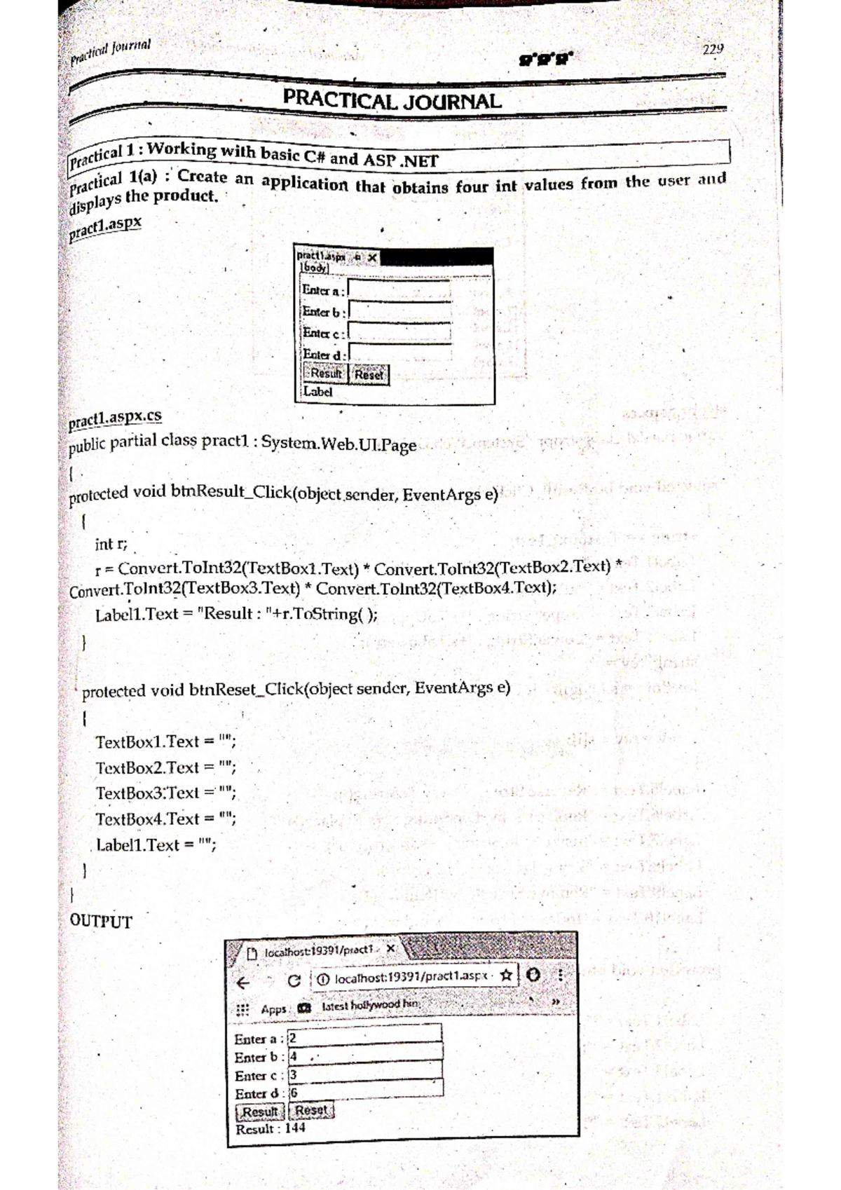 AWP Practical - practical Journal 229 PRACTICAL JOURNAL Practical 1 ...