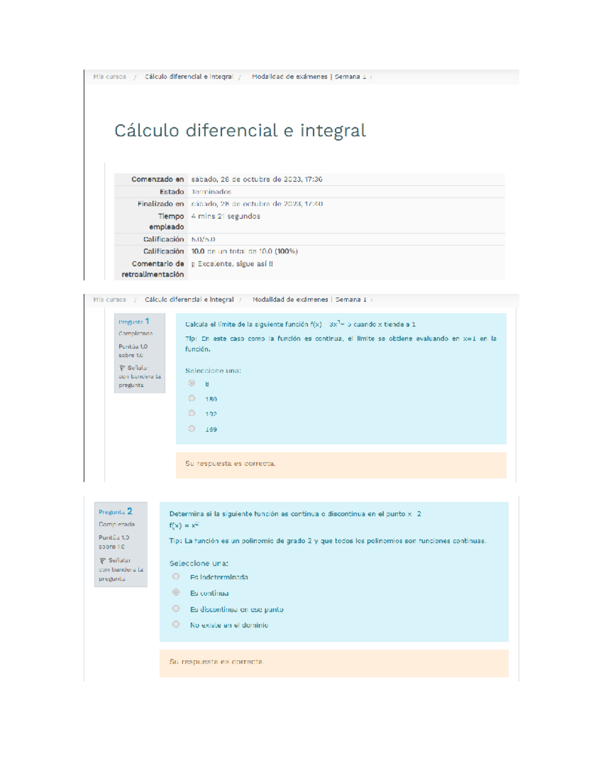 Examen Semana 1 - calculo diferencial e integral - Studocu