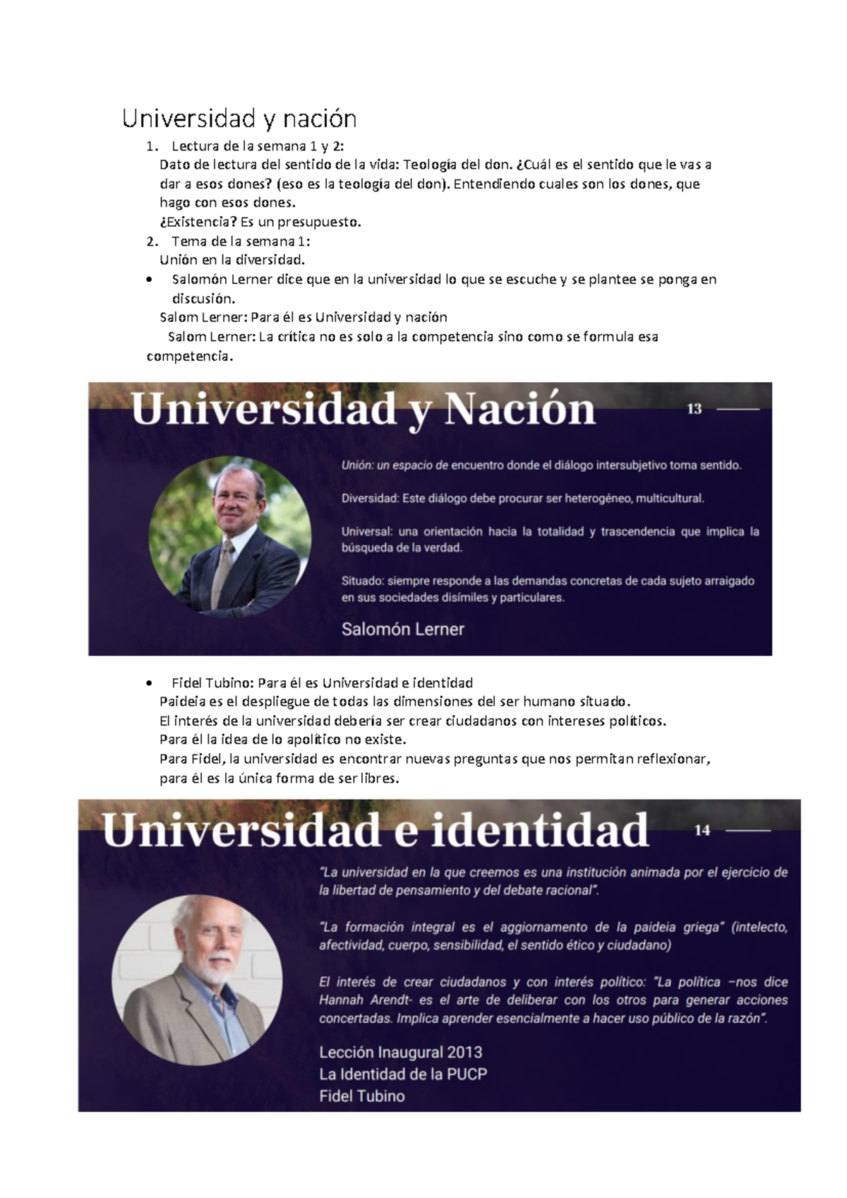 Clases - Universidad y nación - Universidad y nación 1. Lectura de la ...