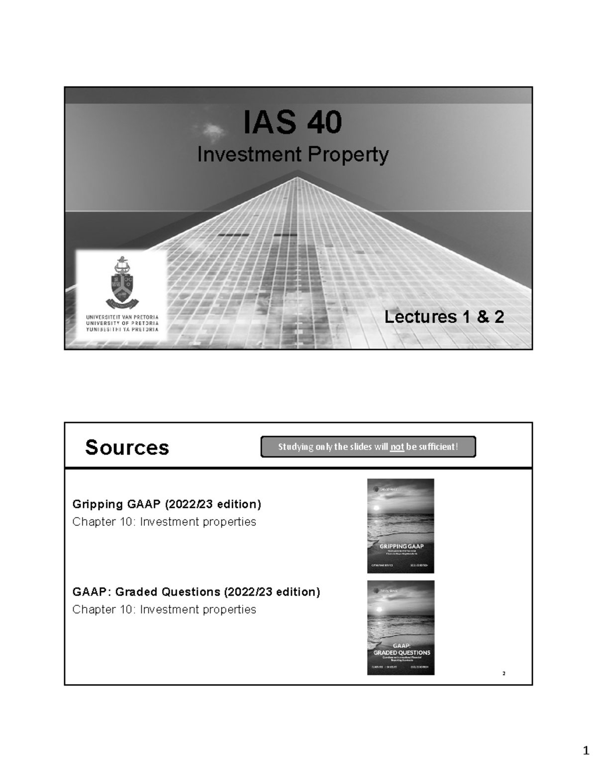 1b IAS 40 Investment Property Class Slides 2022 Lecture 1 And 2